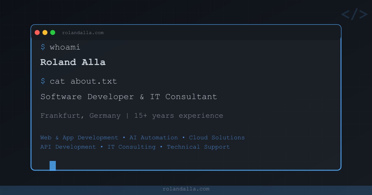 Roland Alla - Software Developer & IT Consultant Frankfurt | Web ...
